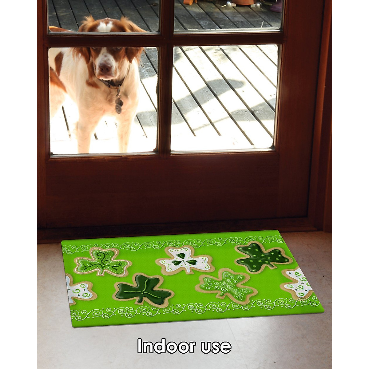 Toland Home Garden 800212 Shamrock Cookies St Pats Door Mat 18x30 Inch Spring Outdoor Doormat for Entryway Indoor Entrance