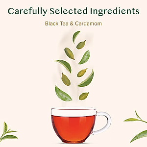 VAHDAM, Cardamom Masala Chai Tea Bags (30 Count) Non GMO, Gluten Free, No Artificial Flavor | Blended w/Exotic Spices | Chai Tea | Resealable Ziplock Pouch | Individually Wrapped