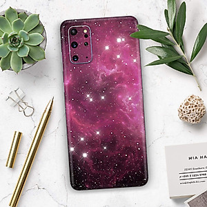 DesignSkinz Glowing Pink Nebula Protective Vinyl Decal Wrap Skin Cover Compatible with The Samsung Galaxy S20 (Screen Trim & Back Glass Skin)
