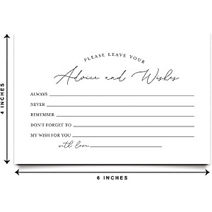 Bliss Collections Advice and Wishes Cards, Mad Libs Modern Calligraphy, Perfect for: Bridal Showers, Wedding, Baby Shower, Words of Wisdom for Bride and Groom, 4"x6" Cards (50 Cards)