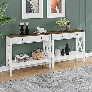 Lomojo Console Table,Sofa Table 13.8" D x 39.37" W x 31.5" HEntryway Table with 2 Drawers Storage Shelve Foyer Table for Entryway Farmhouse Hallway Tables for Living Room,Kitchen