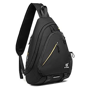 SKYSPER Sling Laptop Bag (Up to 13 Inch) - 18L Crossbody Sling Backpack Travel Shoulder Bag Hiking Daypack for Men Women(Black)