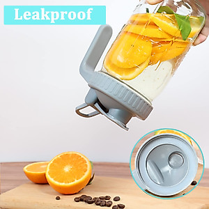 Mason Jar Pitcher With Pour Spout Lids & Handle 2 quart Large Glass Mason Pitcher Wide Mouth 64 Oz For Breastmilk Fridge Iced Tea Sun Tea, Juice, Coffee Lemonade Half Gallon Airtight And Leak Proof