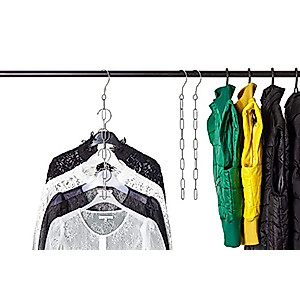 FANWU 10 Pack Magic Space Saving Hangers for Clothes, Metal Closet Hangers Organizer Chains for Closet Wardrobe Closet Organization Closet System, Essentials Hangers Chain for College Dorm Room