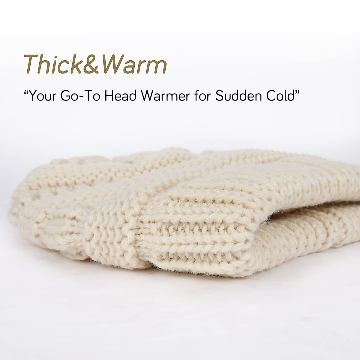 FURTALK Winter Beanie for Women Satin Lined Warm Knit Skull Slouch Beanie Hat (Beige-Satin Lining, One Size)