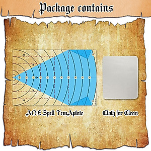 Byhoo Spell AOE Damage Template DND Area Effect Markers Upgraded 60ft AOE Area Damage Measure Tool Tabletop Game Mat Accessories for Dungeons and Dragons 5E Pathfinder