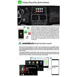 7 inch 8Core 3G+32G Android 12 Wireless Carplay Android Auto Car Stereo Radio for 2006-2010 Grand Cherokee Dodge Ram 1500 Chrysler 300 Sebring Touchscreen In-Dash GPS Navigation Unit with WiFi SWC DSP