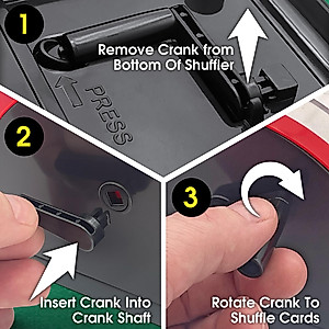CHH Hand Cranked Card Shuffler – Manual Card Shuffler for Standard or Bridge-Sized Playing Cards – Quiet and Easy to Use - Designed for 2 Decks