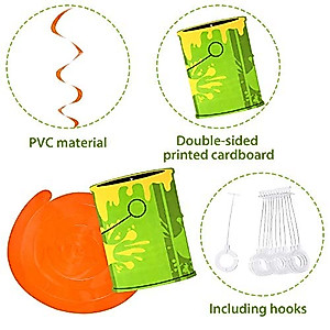 Shappy 25 Pieces Art Painting Party Decorations Includes 1 Happy Birthday Art Banner 12 Painting Birthday Card and 12 Art Hanging Swirl for Art Painting Theme Birthday Party Supplies Baby Shower