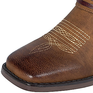 J's.o.l.e Women's Fashion Western Cowgirl Cowboy Boots Wide Square Toe Mid Calf US Size 9.5