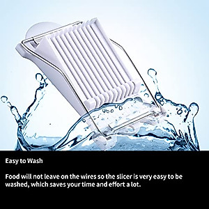 2 Pack Luncheon Meat Slicer, Egg Slicers,Stainless Steel Wire, Cuts 10 Slices for Eggs, Hams, Avocados, Bananas, Onions, Soft Food and Fruits (White)