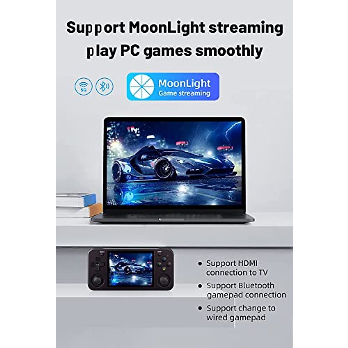 RG353M Handheld Game Console , Aluminum Alloy CNC Process Dual OS Android 11 + Linux System Support 5G WiFi 4.2 Bluetooth Built-in 64G SD Card 4452 Games U.S. Seller! (Anbernic RG353M Purple)