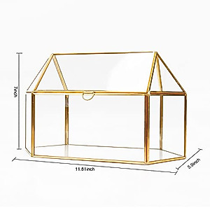 Hanna Roberts Card and Gift Holder Glass Cards Box for Weddings, Birthdays, Graduations, Baby and Bridal Showers (Half Opening)