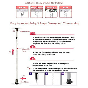 Estink Garment Rack, Portable Indoor Garment Hanger Tools Heavy-Duty Adjustable DIY Coat Hanger Clothes Wardrobe 3 Poles 4 Bars Home Hanging Rack