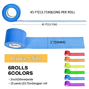 SIKEDEPRO Rainbow Colored Duct Tape 6 Pack,15 Yards x 2 Inch Colorful Duck Tape Heavy Duty Rainbow Waterproof Colored Tape Variety Pack,Tear by Hand,Great for Packaging, Arts & Crafts and DIY