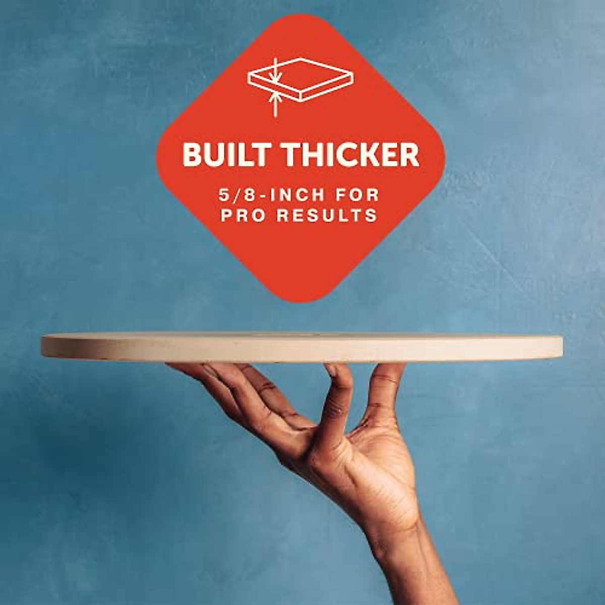 Cast Elegance Durable Thermal Shock Resistant Thermarite Pizza and Baking Stone for Oven and Grill, Includes Recipe E-Book & Cleaning Scraper, Large, 16 inch Round, 5/8th inch Thick