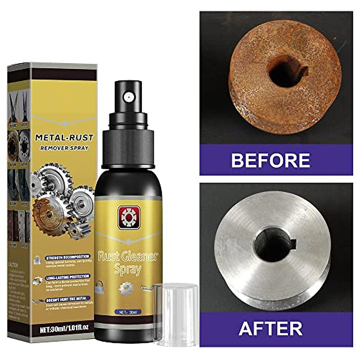 Stainout Boat Rust Remover, Multi-Purpose Rust Inhibitor Derusting Spray, Rustout Instant Remover Spray, Rust Remover Inhibitor Derusting Spray Car Maintenance Cleaning Tool (100ML-3PCS)