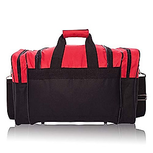 Dalix Blank Duffle Bag Duffel Bag in Black and Red Gym Bag