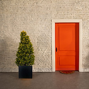 Galvanized Steel Planter Box Black Metal Planter Large Square Indoor Outdoor Planters Cube Steel Heavy Duty Flower Pot 20Inch Powder Coating Modern Commercial Residential for Patio, Deck, Yard, Garden