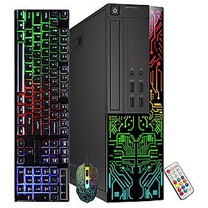 Dell OptiPlex Desktop Computer | Quad Core Intel i5 Up to (3.6GHz) | 16GB DDR3 RAM 1TB SSD | RGB Gaming Keyboard & Mouse | AMD RX 550 4GB GDDR5 | RGB Light PC | WiFi Windows 10 (Renewed)