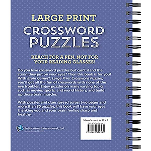 Brain Games - Large Print Crossword Puzzles (Purple)