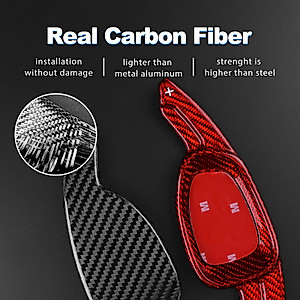 AIRSPEED Car Steering Wheel Paddles Carbon Fiber Steering Wheel Shift Paddle Extended Shifter Trim Cover Accessories for Audi A5 S3 S5 S6 SQ5 RS3 RS4 RS5 RS6 RS7, Black