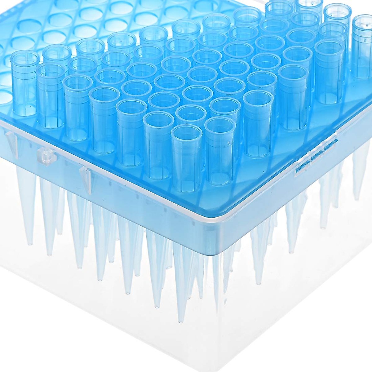 uxcell Pipette Tips Box 100-Well Polypropylene Tip Holder Container for 1ml /1000ul Pipettor 8.5mm Hole Diameter 2Pcs
