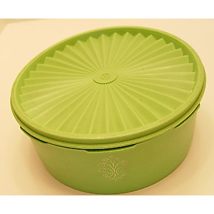 Vintage Tupperware Servalier 6 Piece Stacking Canister Set Orange Yellow Green 8 Cups