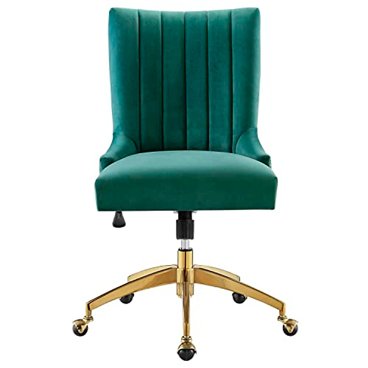 Modway Empower Channel Tufted Performance Velvet Office Chair in Gold Teal