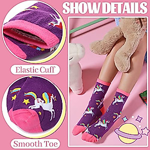 ANTSANG Children Cotton Crew Socks for Girl Boy Kids Toddler Gift Fashion Cute Cartoon Animal Stocking Stuffer Unicorn Socks 6 Pack (Unicorn-I, 5-8 Years Old)