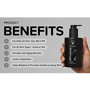 Mad Rabbit Replenish Tattoo Body Lotion - Fragrance-Free Lotion, Non-Greasy & Silicone-Free, Clean Ingredients, Lightweight for Daily Use (9.5 Ounce)