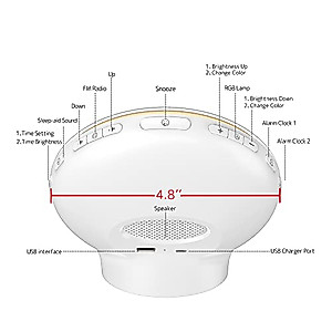 Sunrise Alarm Clock for Heavy Sleepers, Wake Up Light with Sunrise/Sunset Simulation, Dual Alarms & Natural Sounds, Snooze & Sleep Aid, FM Radio, 7 Colors Night Light for Bedroom, Ideal for Gift