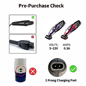 6FT Replacement for Bissell Pet Hair Eraser Charger, Charging Power Cord Compatible with Bissell 2390 2390A 23903 2284W 2284 14.4V Lithium Ion Hand Vacuum Power Cord P/N 1614206 ZD5F230030US