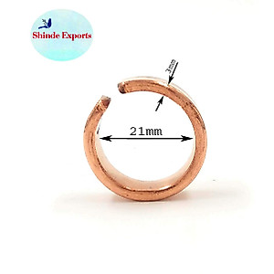 SHINDE EXPORTS pure copper adjustable finger ring for women Indian jewellery (Plain Ring 8mm)
