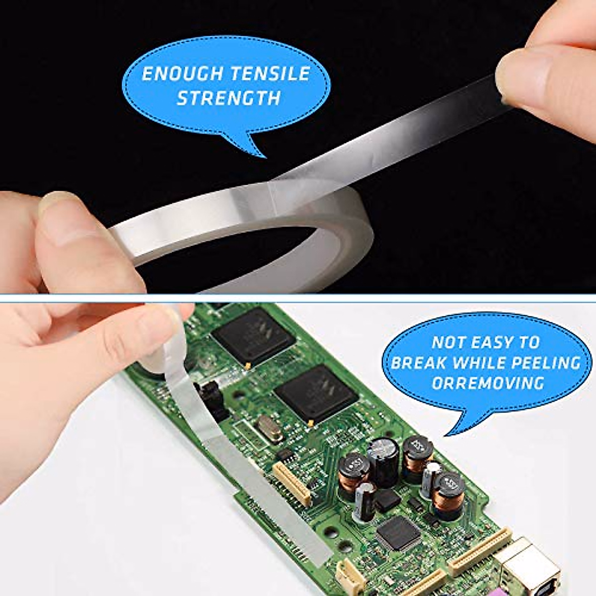 Zonon 4 Piece 108 ft Heat Resistant Tape for Sublimation, Clear Heat Press Dispenser, Shrink Transfer, High Resistant Temperature Tape for Electronics, Printing, Circuit Board, Vinyl(10 mm)