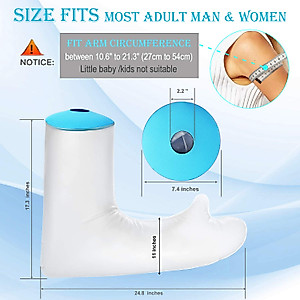 Cast Covers for Shower Arm Adult Waterproof Long full Protector Cover Soft Comfortable Watertight Seal to Keep Wounds Dry Bath Bandage Broken Hand,Wrist,Finger,Elbow Reusable Durable