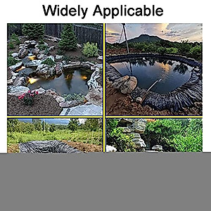 Warooma Pond Liner Black Garden Pond Liner PVC, Pond Liner Garden Pool Membrane, for Garden Pond Strength, UV-Resistant, Tear-Proof Environmentally Friendly