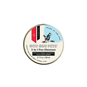 Gou Gou Pets 3-in-1 Paw Ointment Holistic Natural Derived Herbalfor Dogs, Cats, Horses: Conditioning & Moisturizing for Extreme Heat & Cold Causing Frozen & Burned Paws - Made in USA - 1 oz