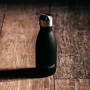 S'well Stainless Steel Water Bottle, 9oz, Onyx, Triple Layered Vacuum Insulated Containers Keeps Drinks Cold for 24 Hours and Hot for 12, BPA Free, Perfect for On the Go