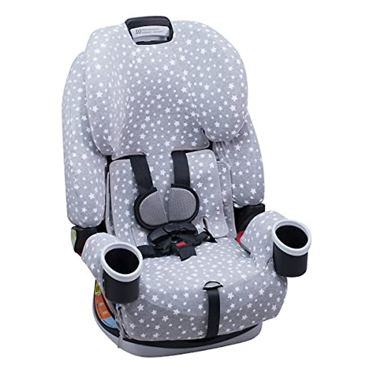 JYOKO Kids Cotton Cover Liner for car seat Compatible with Graco 4Ever DLX 4-in-1 (Cover, White Star)