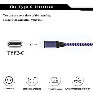 6FT 3A Fast USB C Charging Cord 2Pack Compatible with Amazon Fire 9th 10th 11th 12th Generation Tablet,New Fire HD 8 HD10 8Plus Tablet and Kids Edition 2019 2020 2021 Fire 72022- Purple