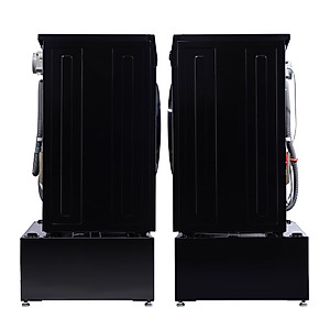 Equator All-in-One Washer Dryer VENTLESS/VENTED PET cycle 1.62cf/15lbs 110V + Pedestal (Black)