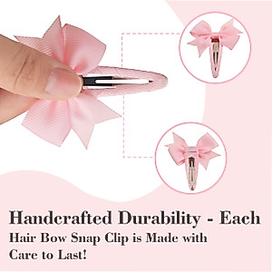 Ruyaa Hair Clips, 40-Pack Premium Quality Lightweight Hair Bows Snap Clips in 20 Colors, Baby Barrettes, Hair Pins, Hair Bows for Pigtails, Children Hair Accessories