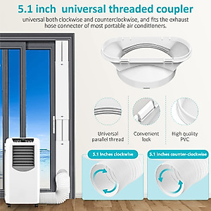 DMHAFFDS 5.1 Inches Upgraded Portable AC Window Kit, Air Conditioner Window Kit for Windows, Not for Doors, Seamless Adjustable Sliding AC Vent Kit for Ducting Exhaust Hose of 5.1 Inches Diameter