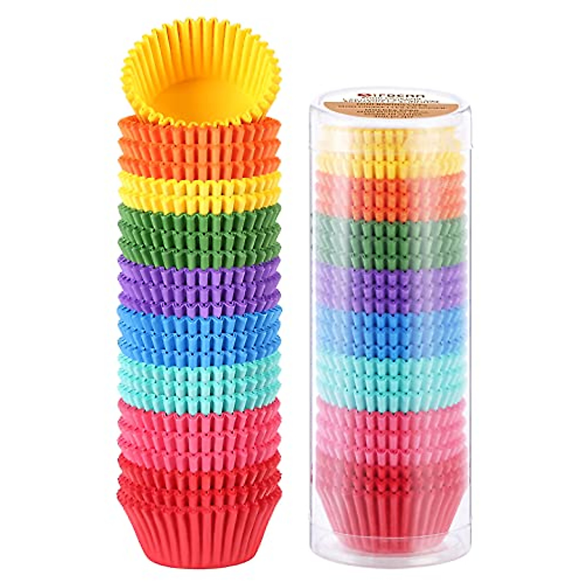 Gifbera Colored Mini Cupcake Liners Vibrant Muffin Baking Cups 400-Count