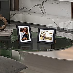 4x6 Black Picture Frame Set of 6, Multi Frames Matted to Display Photos 4x6 with Mat or 5x7 without Mat for Wall and Tabletop