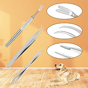 Rypet Tick Remover Tool Set - Stainless Steel Tick Remover Kit for Cats Dogs and Humans(Pack of 3)