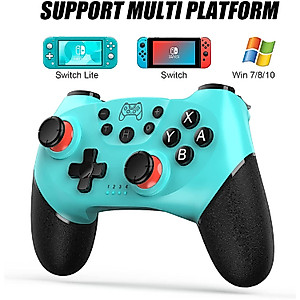 Rzzhgzq Wireless Controller for Switch/Switch Lite,Green Switch Pro Controller Gamepad Joypad Remote with Gyro Axis, Turbo and Adjustable Wireless Controller for Girl/Boy (GREEN)