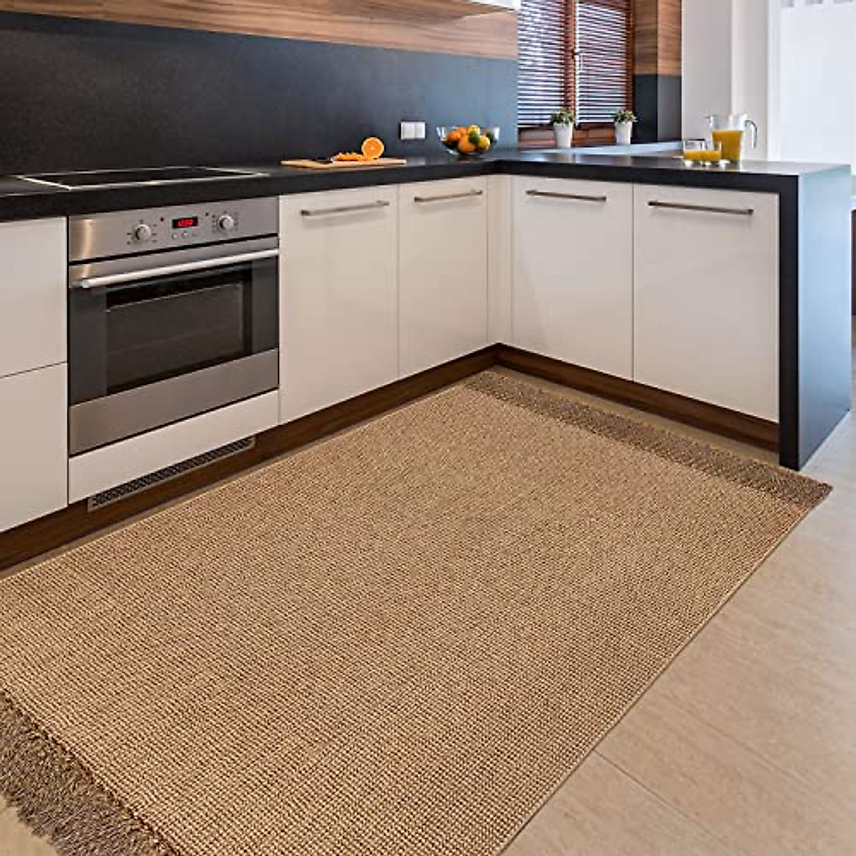 Large Outdoor Patio Rug 4x6 Washable Boho Cotton Area Rug Entryway Rug with Tassels Braided Runner Rug for Living Room Bedroom Dining Room Kitchen Indoor Farmhouse Entryway Carpet Mat