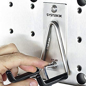 System X SVS 163-3 Stainless Steel Short Double Hook for Pegboard, 3 Inches Long, Pack of 3